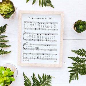 I Surrender All Hymn Print, Printable Hymns, Hymn Music Page, Digital ...
