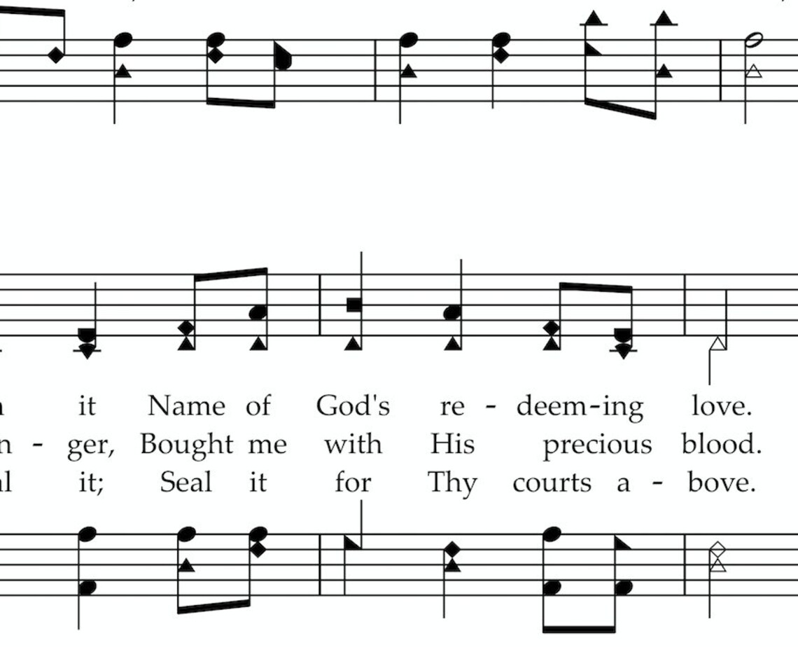 Come Thou Fount of Every Blessing Shape Note Hymn Print Hymn | Etsy