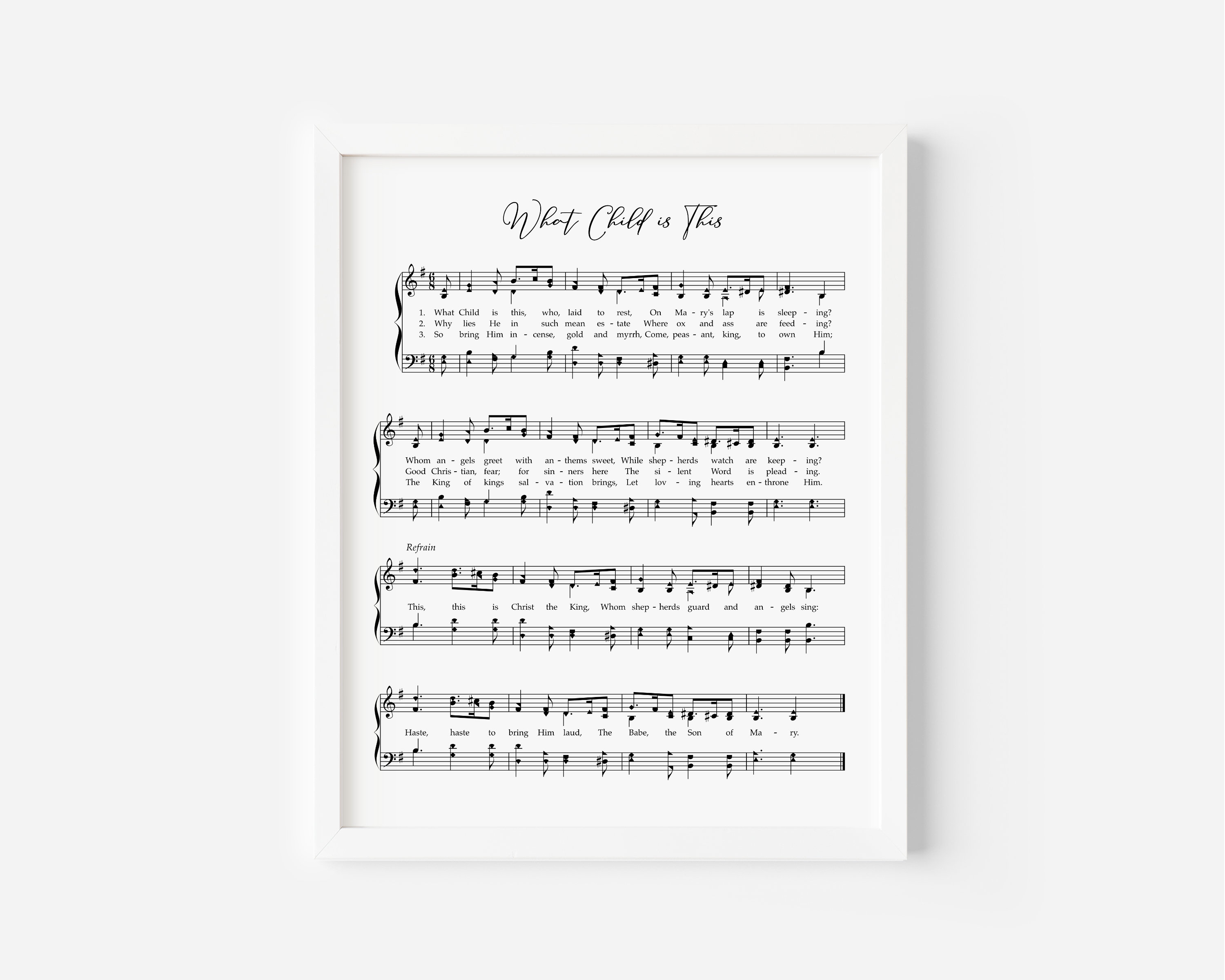 What Child is This Hymn, Shape Note Music, Christmas Decor, Hymn Prints ...