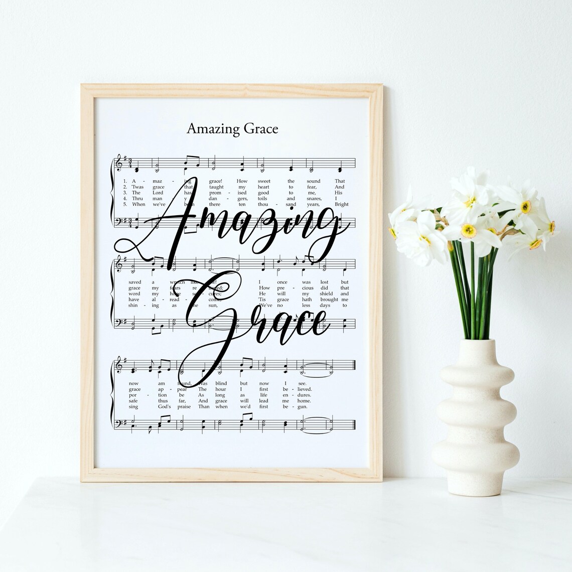 Amazing Grace Hymn Print Large Print Sheet Music Art - Etsy