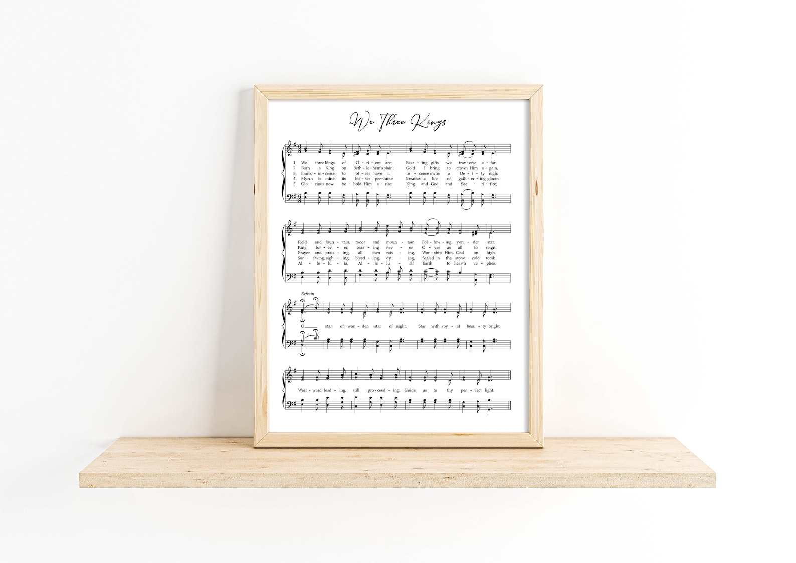 We Three Kings Hymn, Shape Note Music, Christmas Decor, Hymn Prints ...
