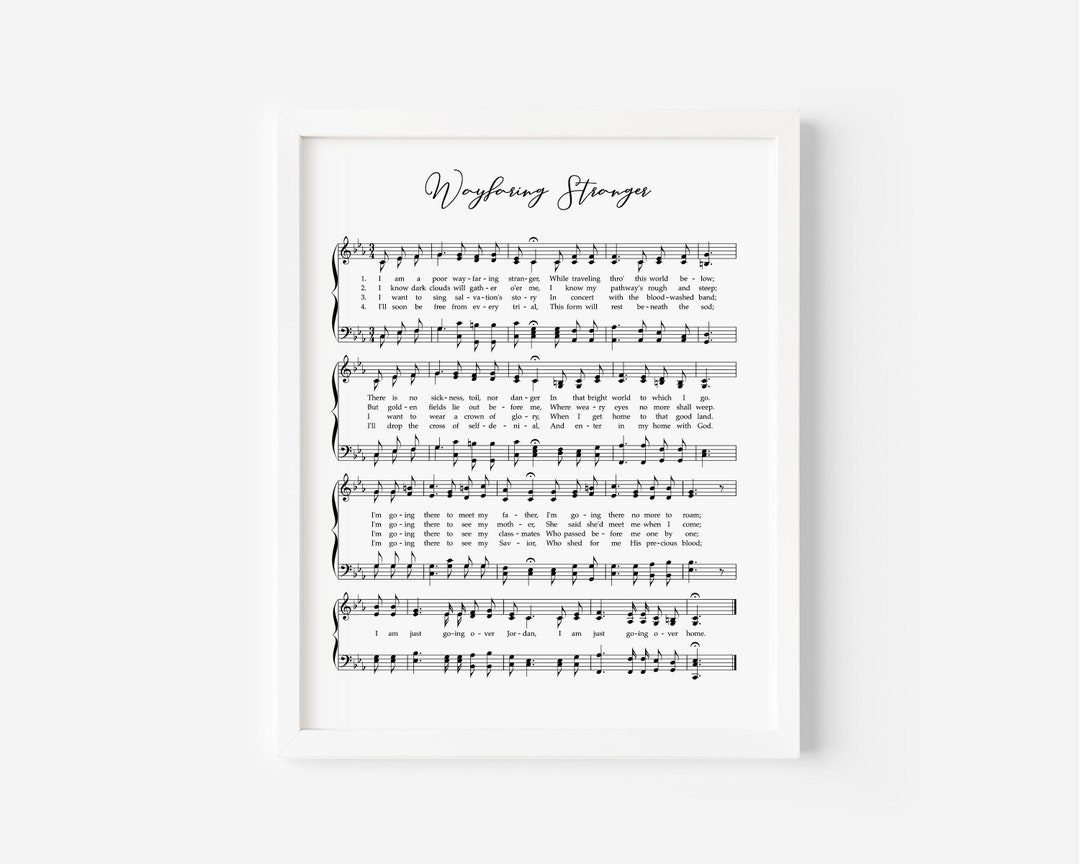 Wayfaring Stranger Hymn, Poor Wayfaring Stranger, Sheet Music ...