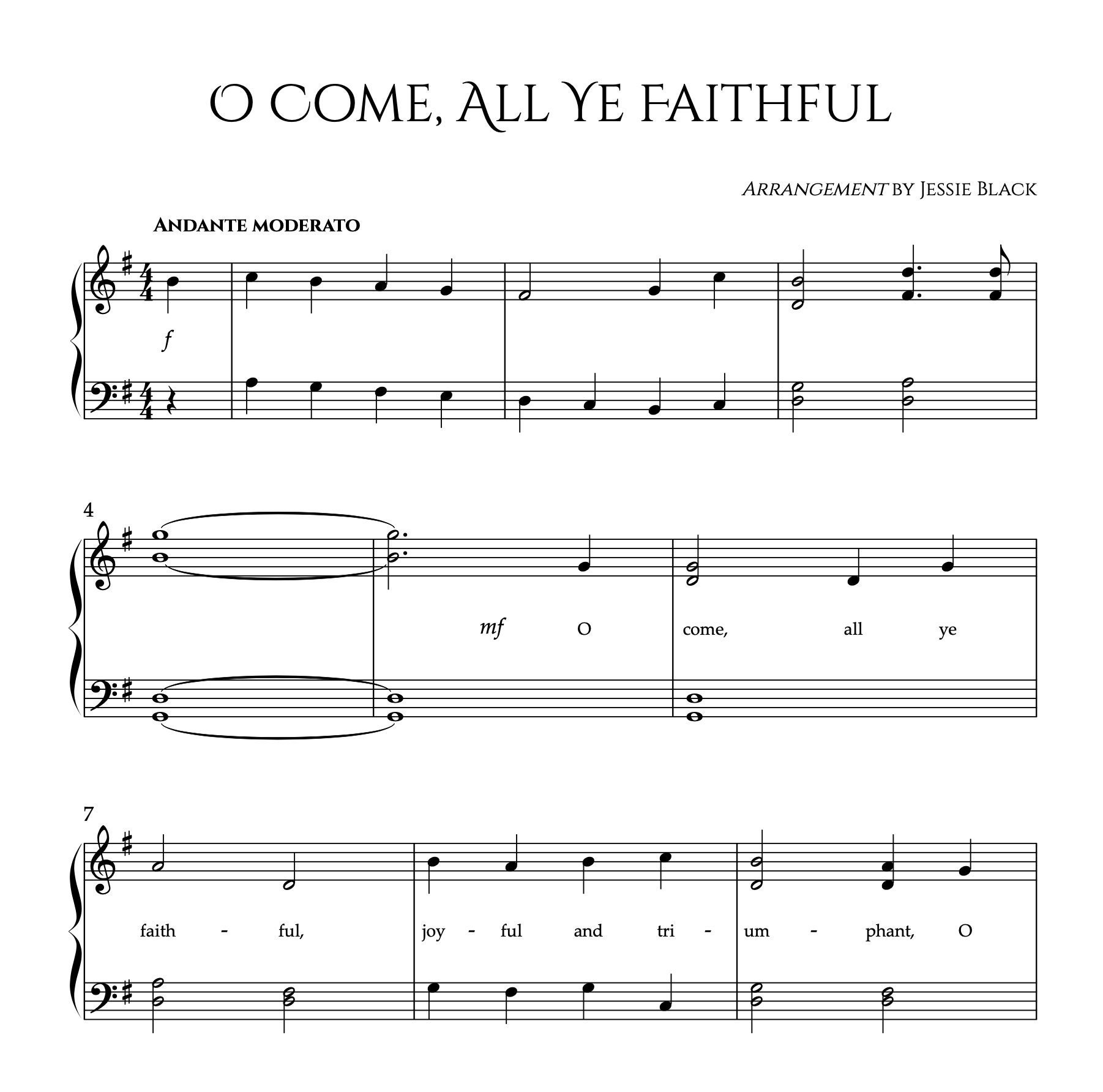 O Come All Ye Faithful Easy Piano, Beginner Christmas Piano, Piano ...