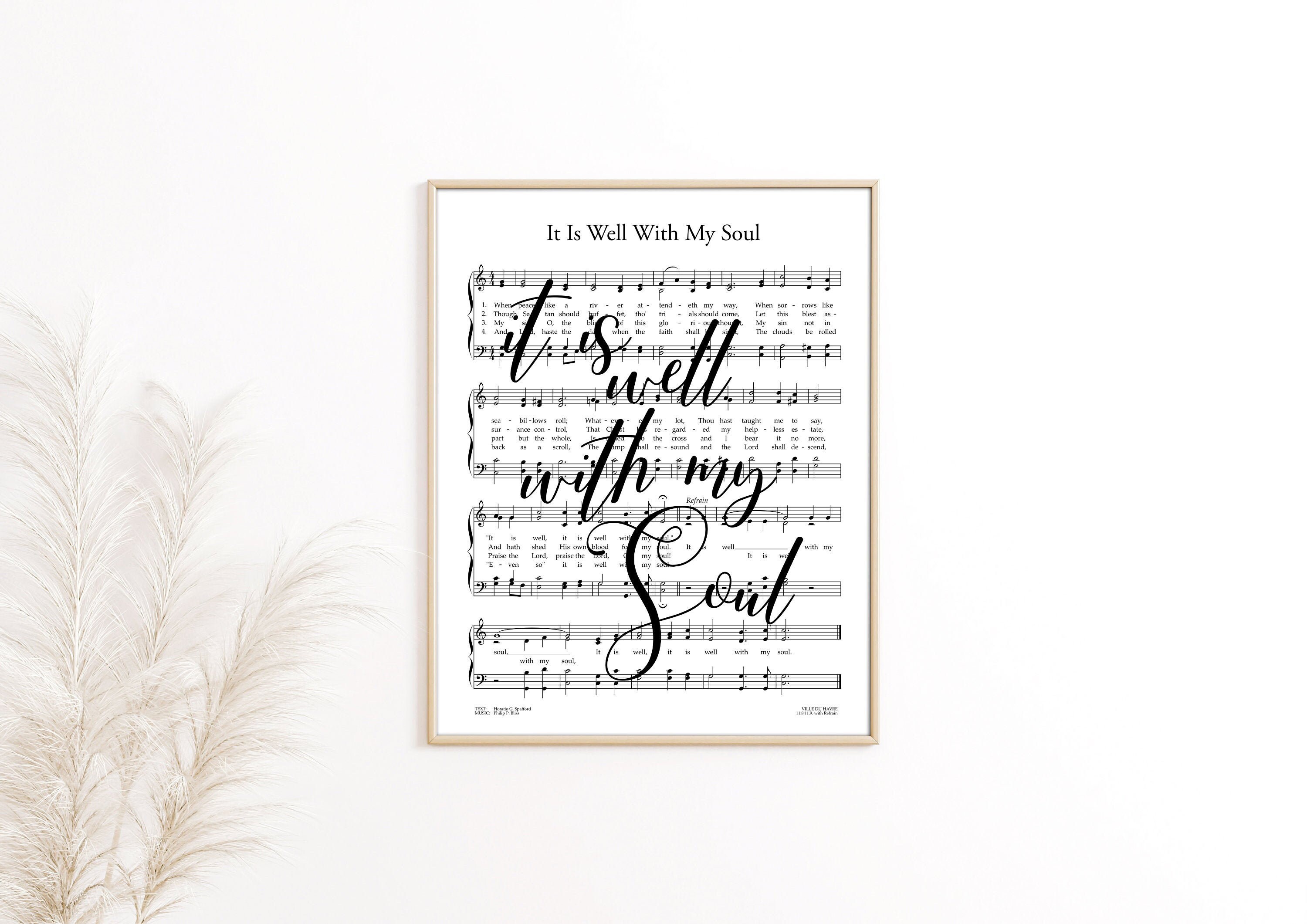 It is Well With My Soul Hymn Print, Large Print Sheet Music, Printable ...