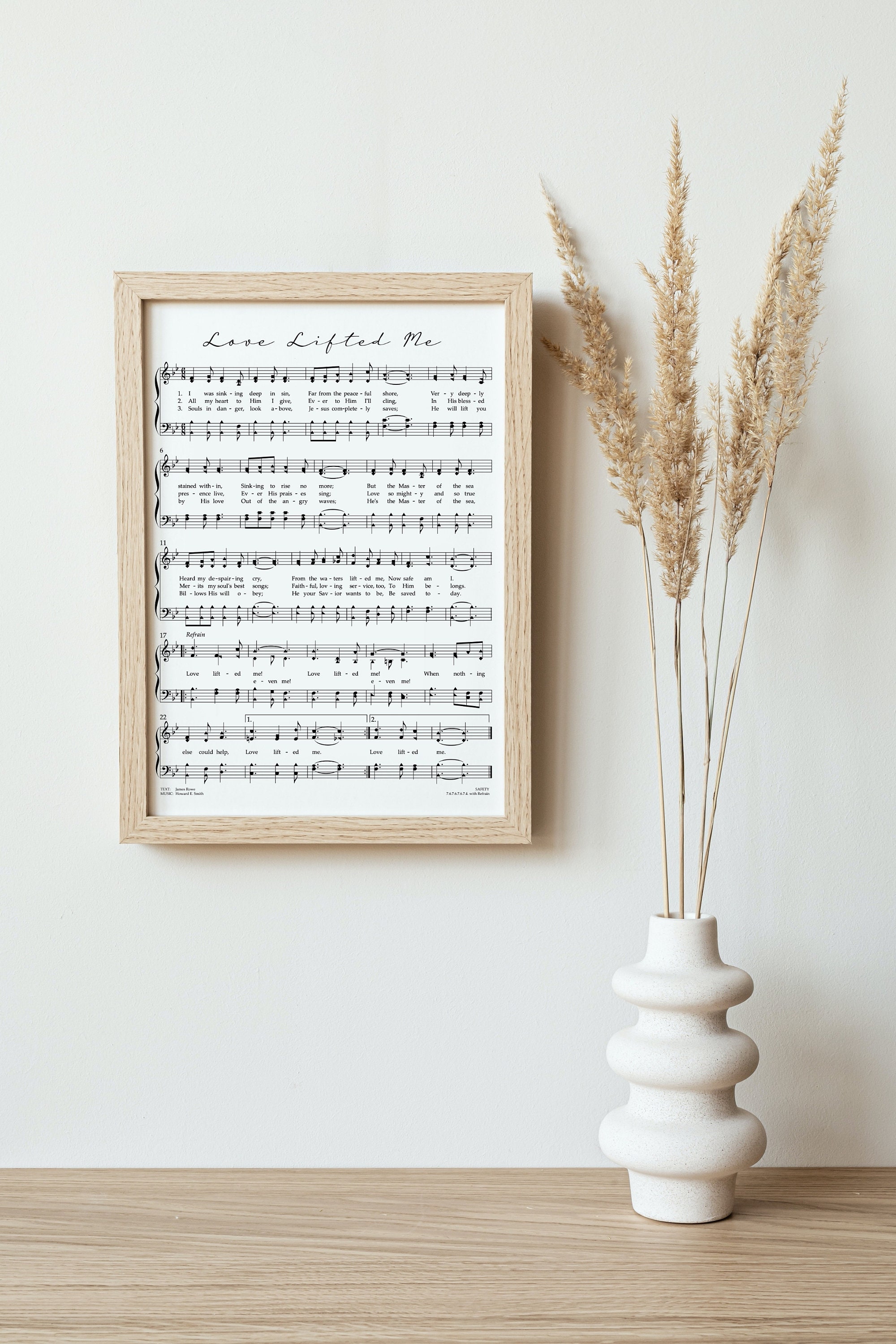 Love Lifted Me Hymn Print, Shape Note Music, Digital Hymns, Printable ...