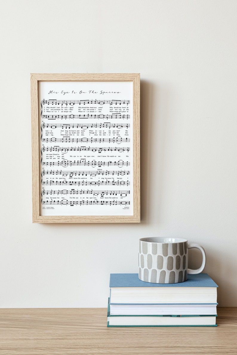 His Eye is on the Sparrow Hymn Print Digital Hymn Page | Etsy