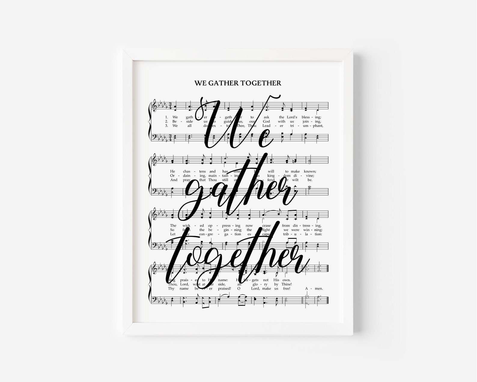 We Gather Together Hymn, Hymn Prints, Hymn Wall Art, Thanksgiving Hymns ...