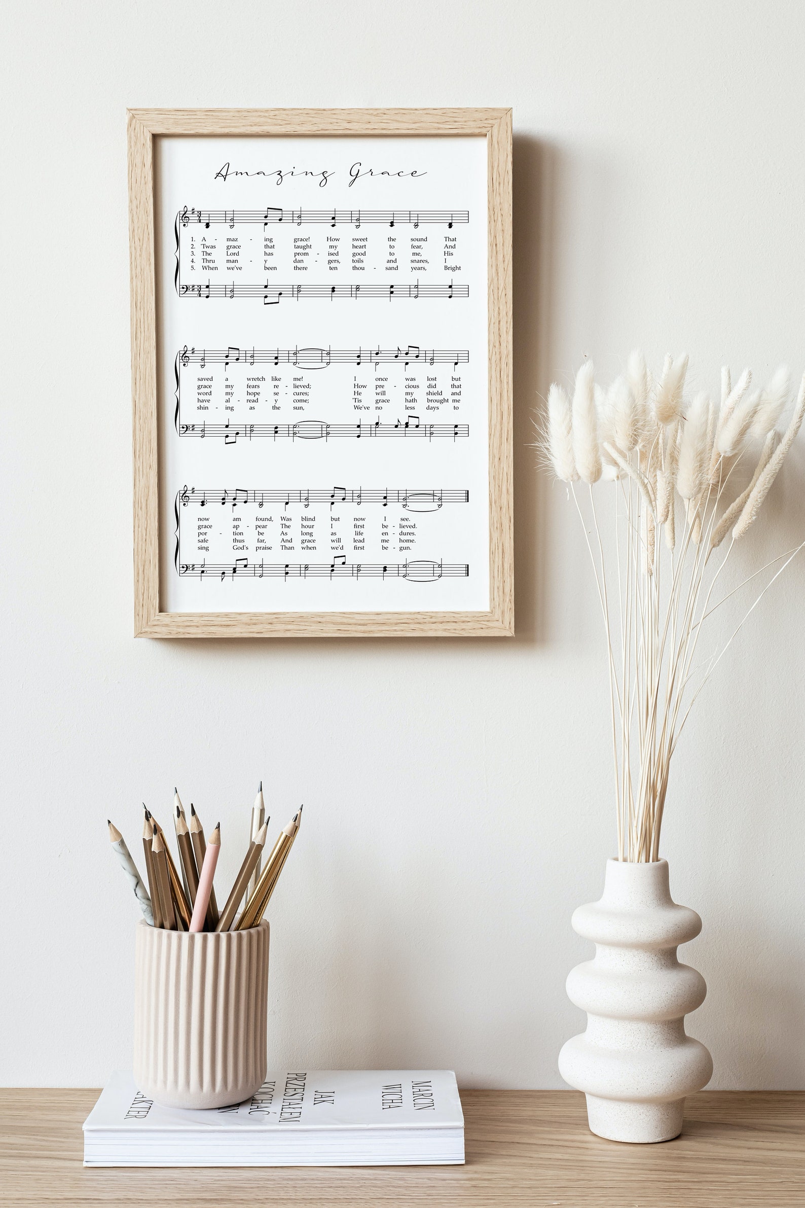 Amazing Grace Hymn Print, Hymn Prints, Large Print Sheet Music ...