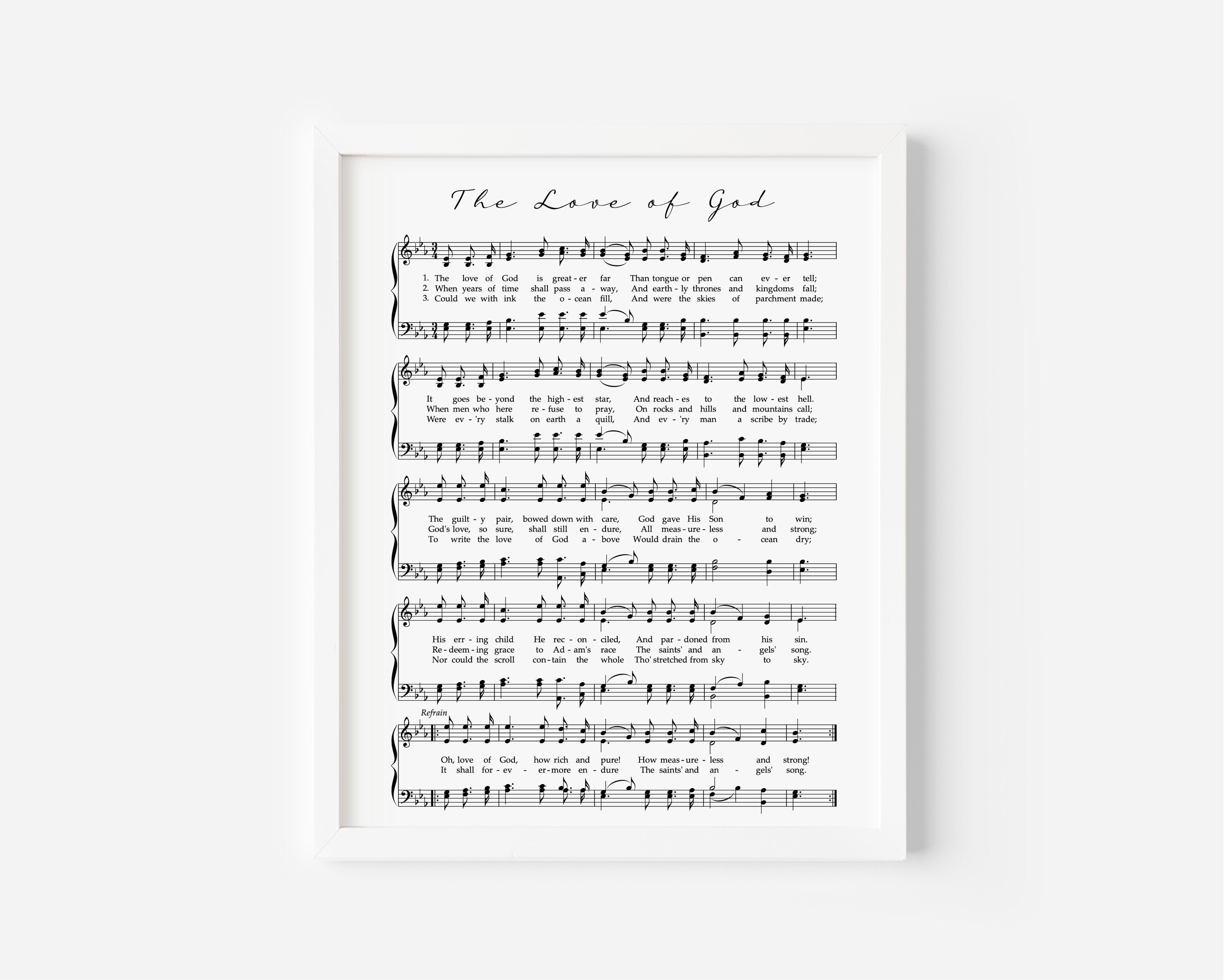 The Love of God Hymn Print, Printable Hymns, Hymn Music Page, Digital ...