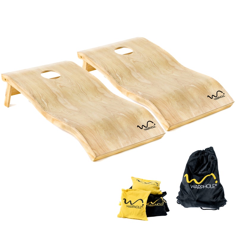 Warphole Curved Cornhole Backyard Board Set, Solid Wood, 4'x2' Corn ...