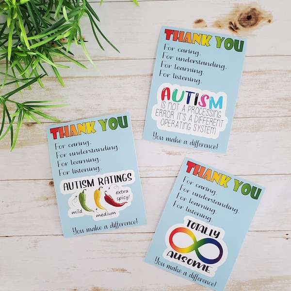 Autism Thank You Cards - Etsy