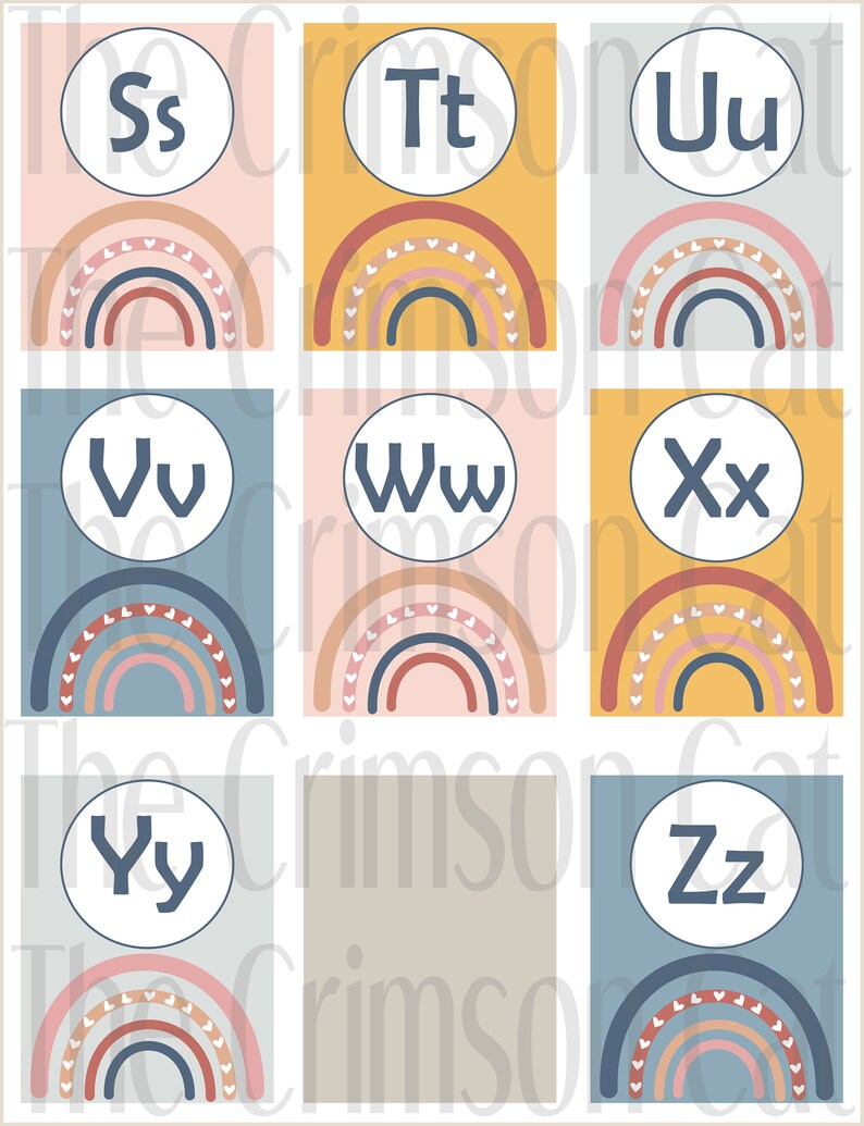 Boho Rainbow Alphabet Posters Neutral Classroom Decor - Etsy