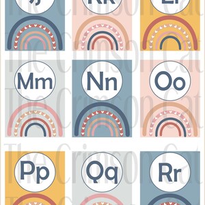 Boho Rainbow Alphabet Posters, Neutral Classroom Decor, Alphabet ...
