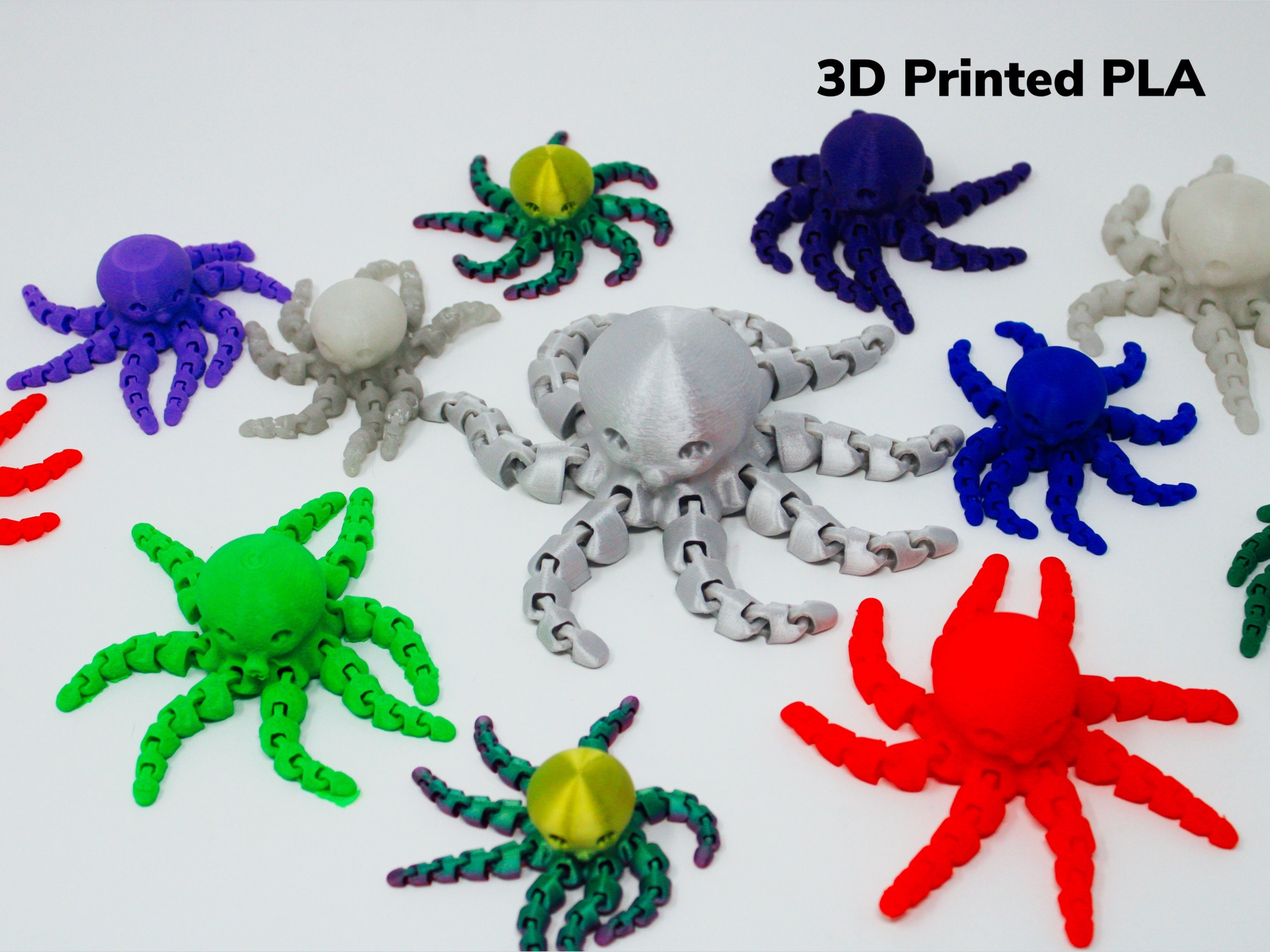 3d Printed Pla Articulated Octopus - Etsy