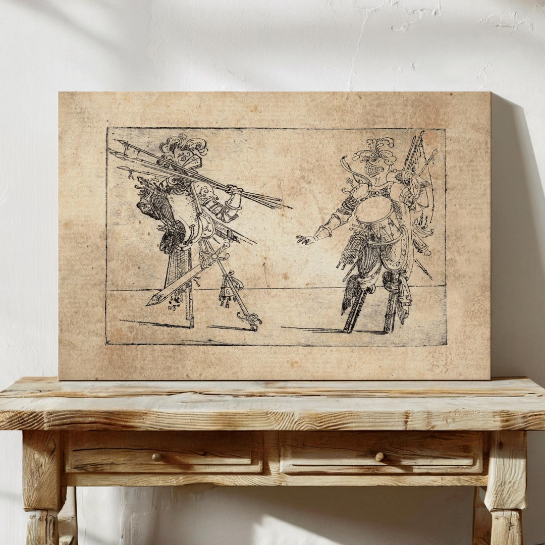 Weird Vintage Human Figure Wall Art, Unusual Abstract Matte Canvas ...