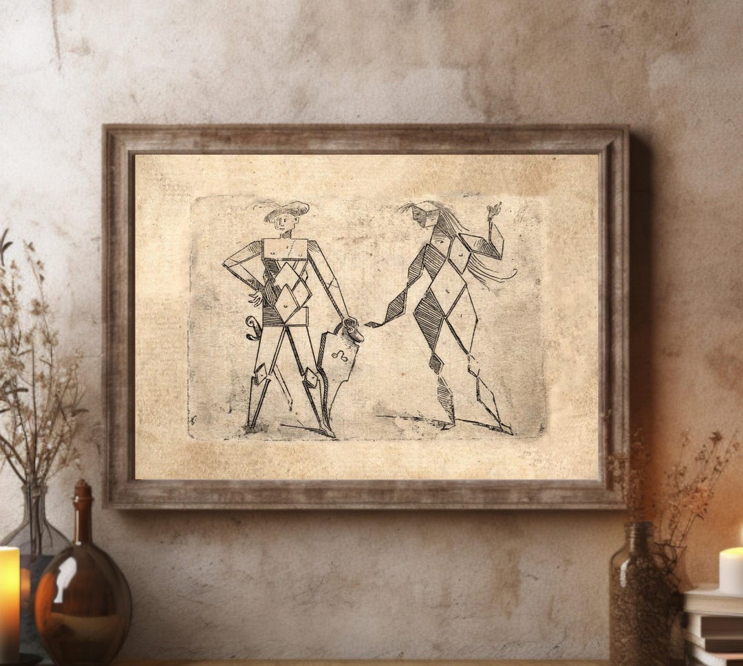 Weird Vintage Figure Drawing, Abstract Human Neutral Wall Art, Odd ...