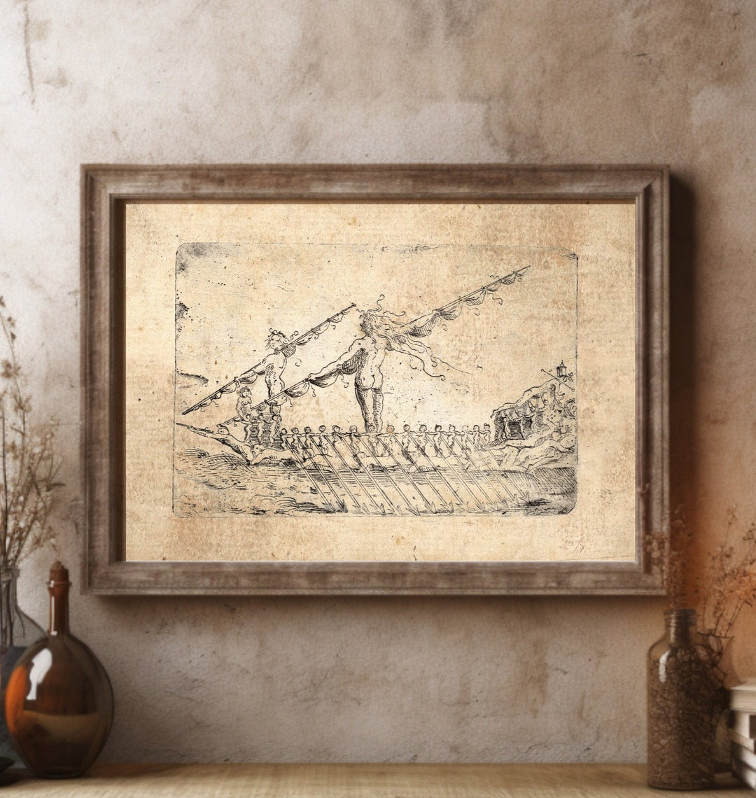 Weird Vintage Figure Drawing, Abstract Human Neutral Wall Art, Odd ...