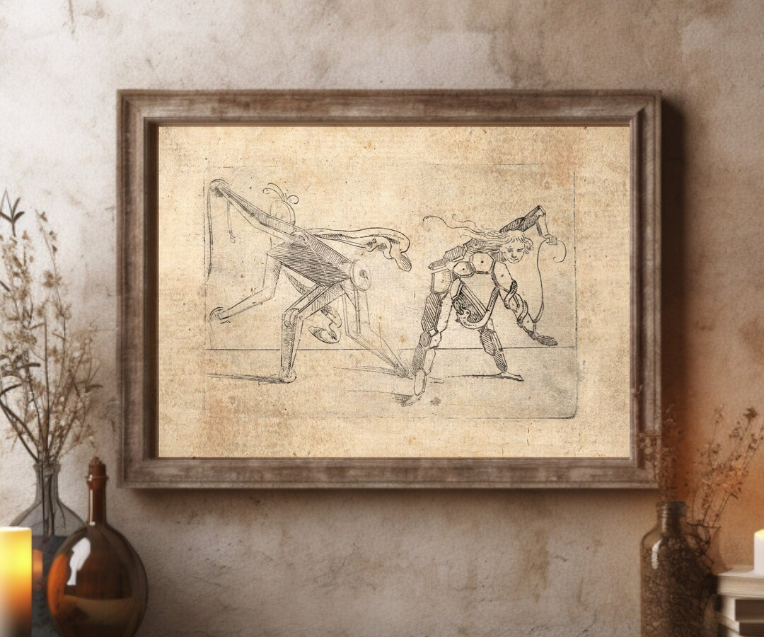 Scary Poster, Unique Vintage Sketch, Human Figure Drawing, Abstract ...