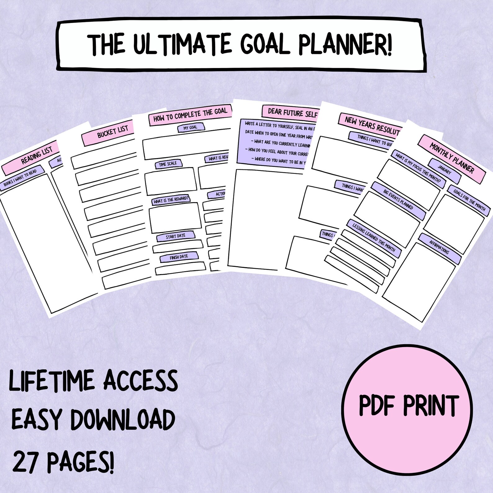 The Ultimate Printable Goal Planner - Etsy