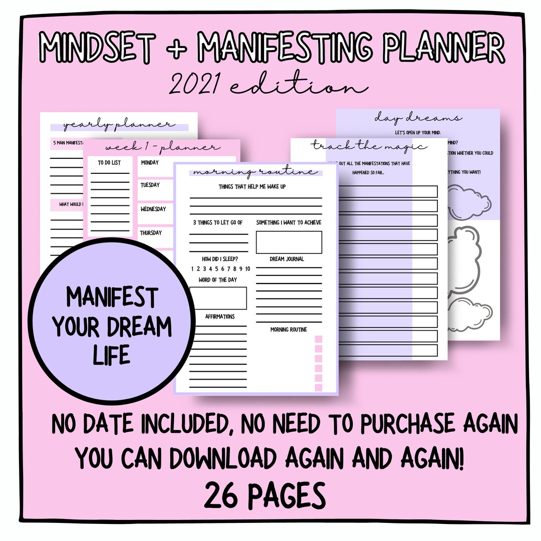 Manifesting Mindset Planner Manifestation Printable Law - Etsy