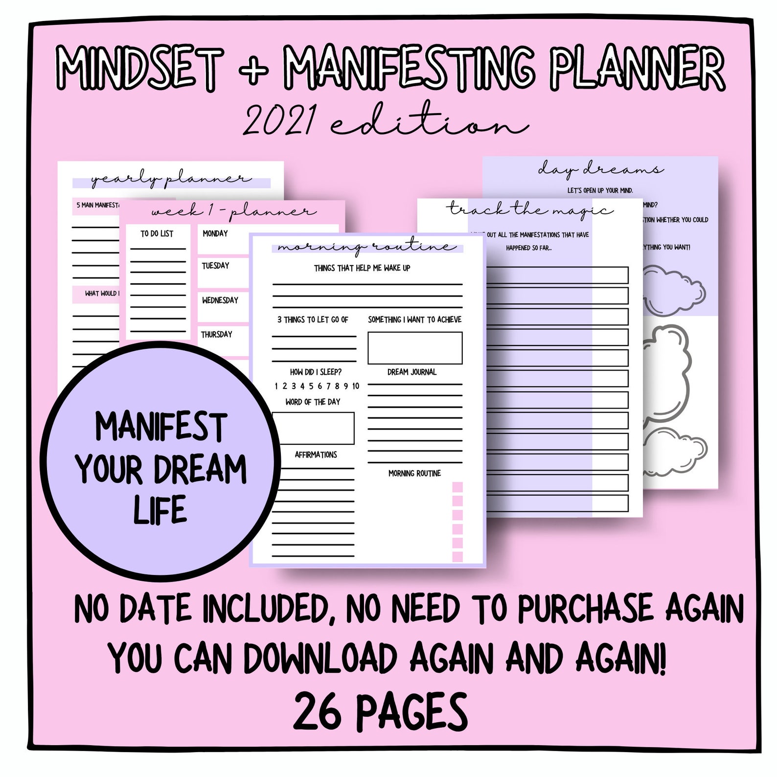 Manifesting Mindset Planner Manifestation Printable Law - Etsy