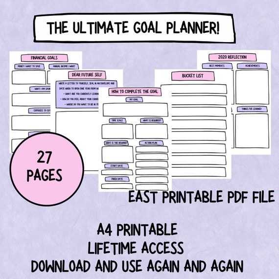 The Ultimate Printable Goal Planner - Etsy