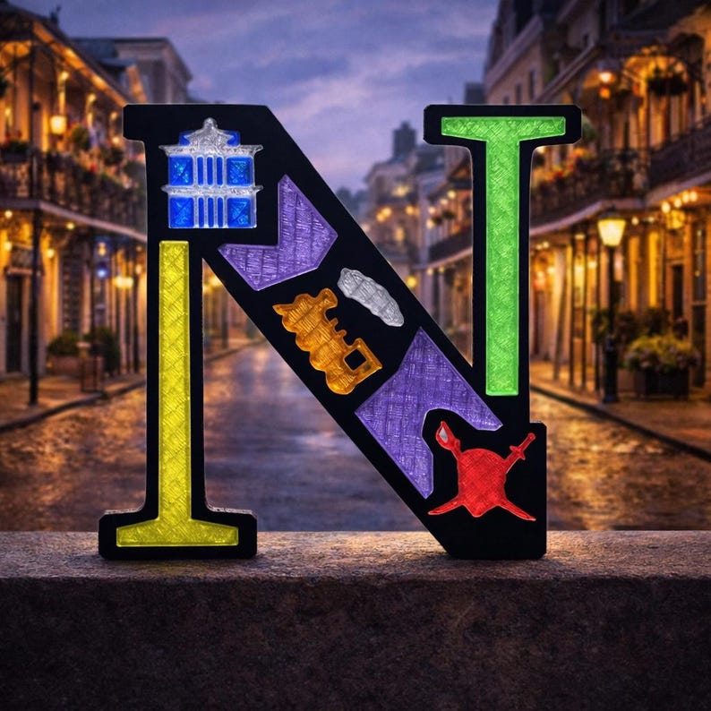 3D Printed Stained Glass Disney Letter "n" - Etsy