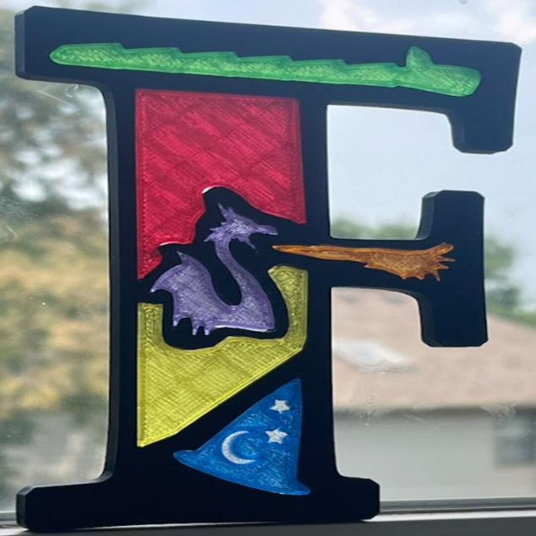 3D Printed Stained Glass Disney Letter "f" - Etsy