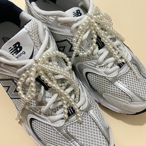 Pearl Shoe Bow Wedding Clip Sneaker Pearl Bow Shoe Charm Pearl ...