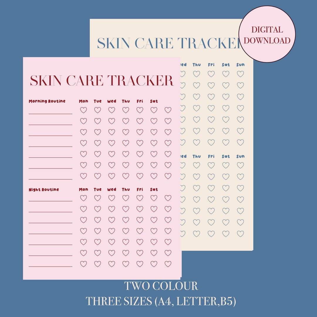 Skin Care Tracker PRINTABLE Journal Beauty Routine Skincare Tracker ...