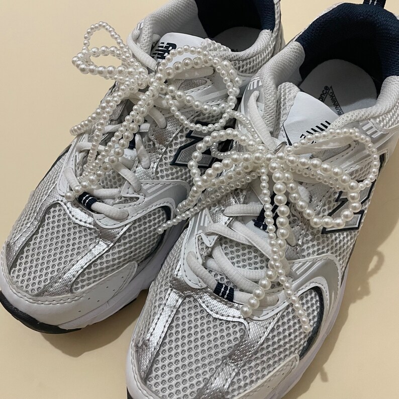 Silver Bead Shoe Ribbon Pearl Shoe Decoration Shoe Sliver Heart for ...