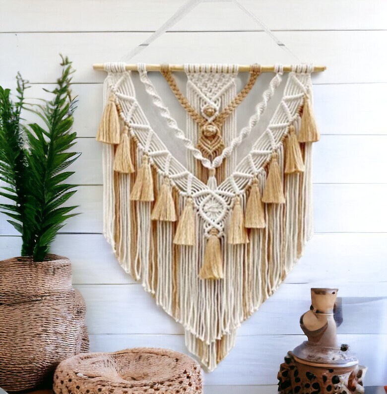 Boho Macrame Wall Hanging Medium Macrame Wall Hanging Boho Wall Decor ...