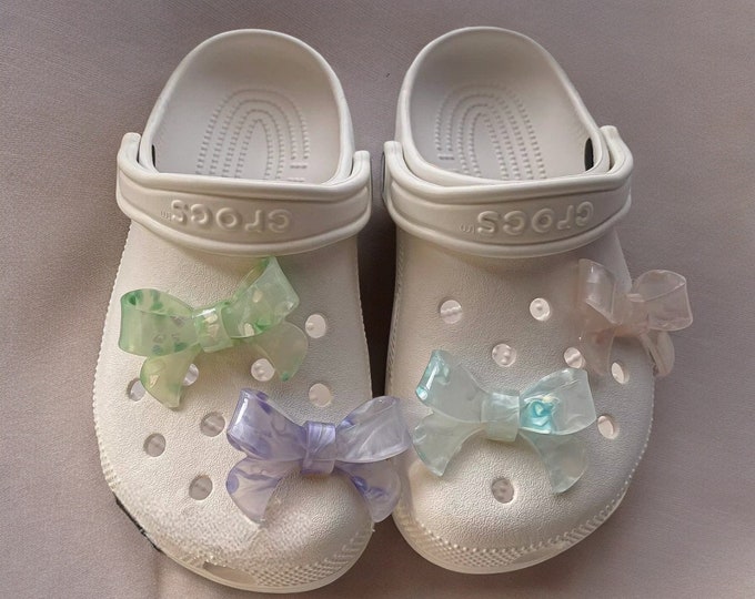 Ribbon Shoe Charms Shoe Decorations Pins for Shoes Bow on the Shoe Croc ...