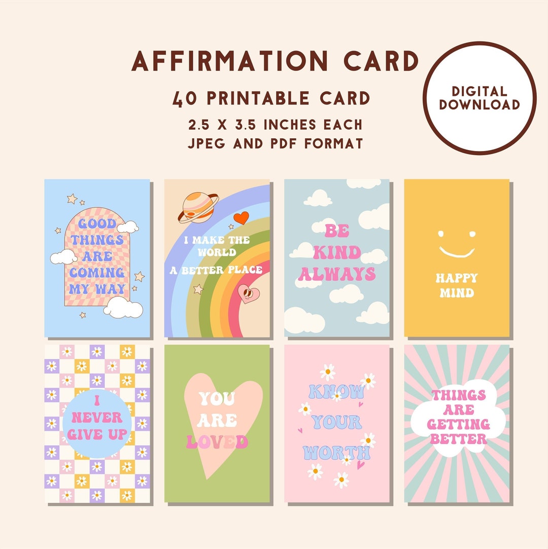 Positive Affirmation Card for Kids Printable Affirmation Daily - Etsy