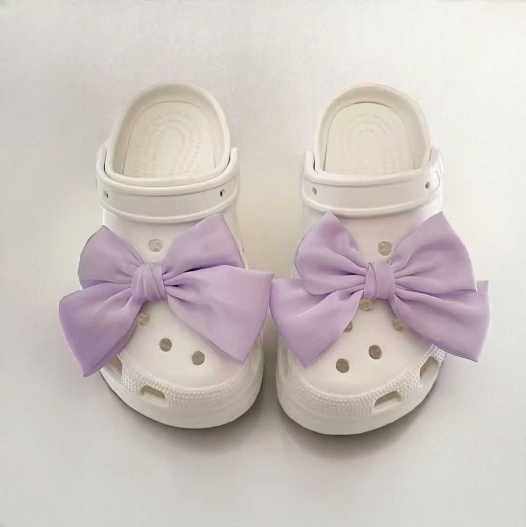 Cute Shoe Charms Bow Charm Shoe Bow Clogs Charms Croc Bowknot Shoe ...