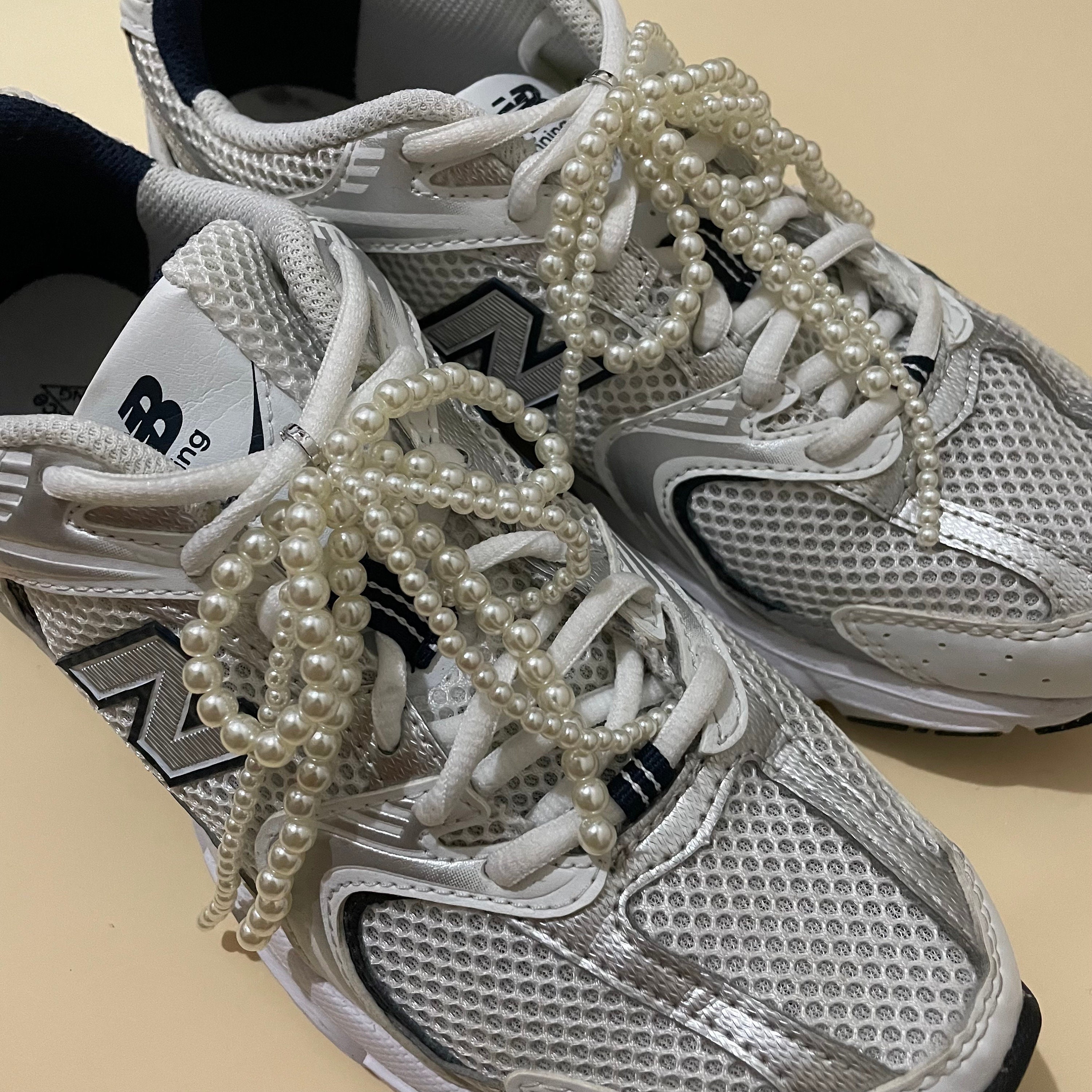 Pearl Shoe Bow Wedding Clip Sneaker Pearl Bow Shoe Charm Pearl ...