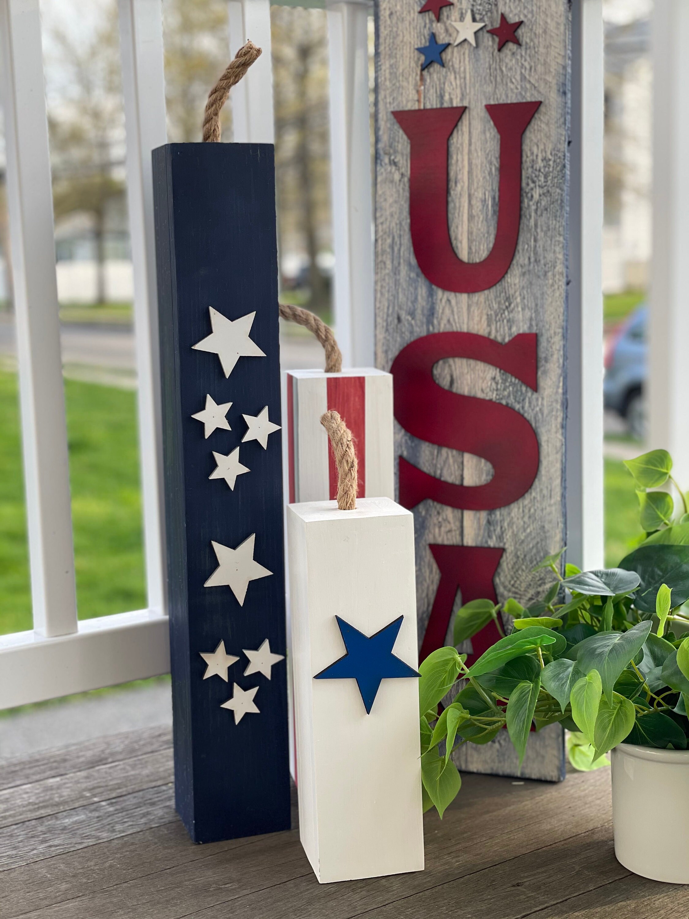 Wooden Firecrackers Wood Firecrackers Front Porch Decor - Etsy