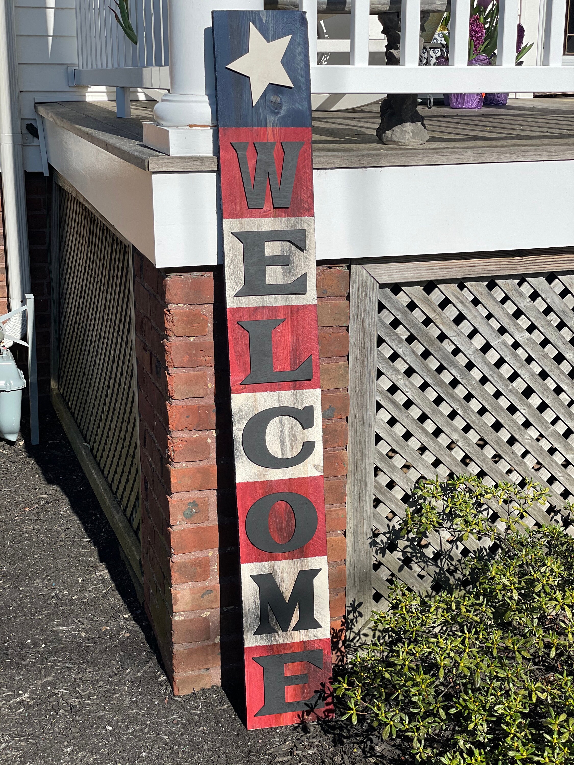 Patriotic Welcome Board Welcome Board Outdoor Welcome Sign - Etsy