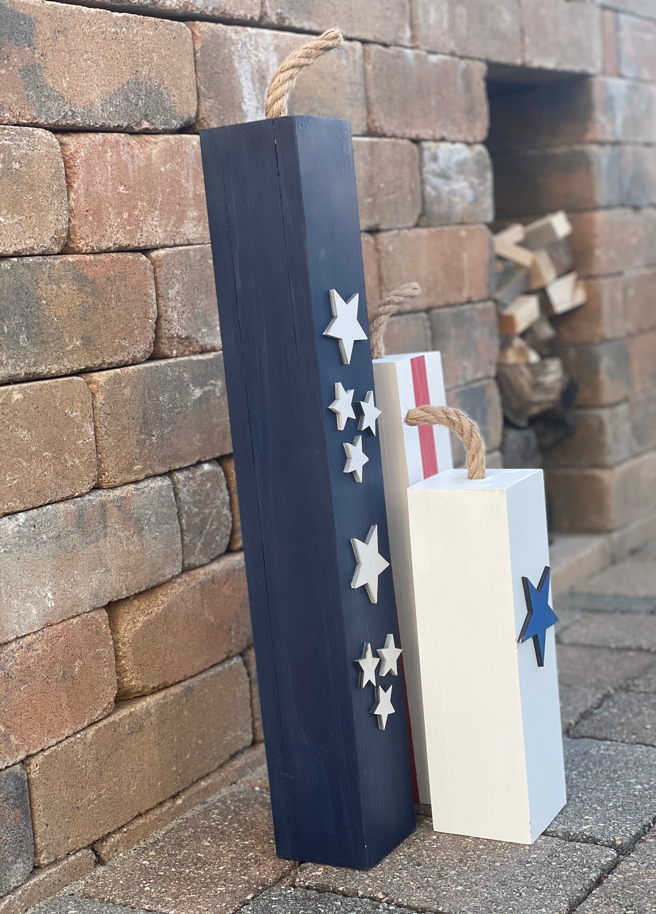 Wooden Firecrackers Wood Firecrackers Front Porch Decor - Etsy