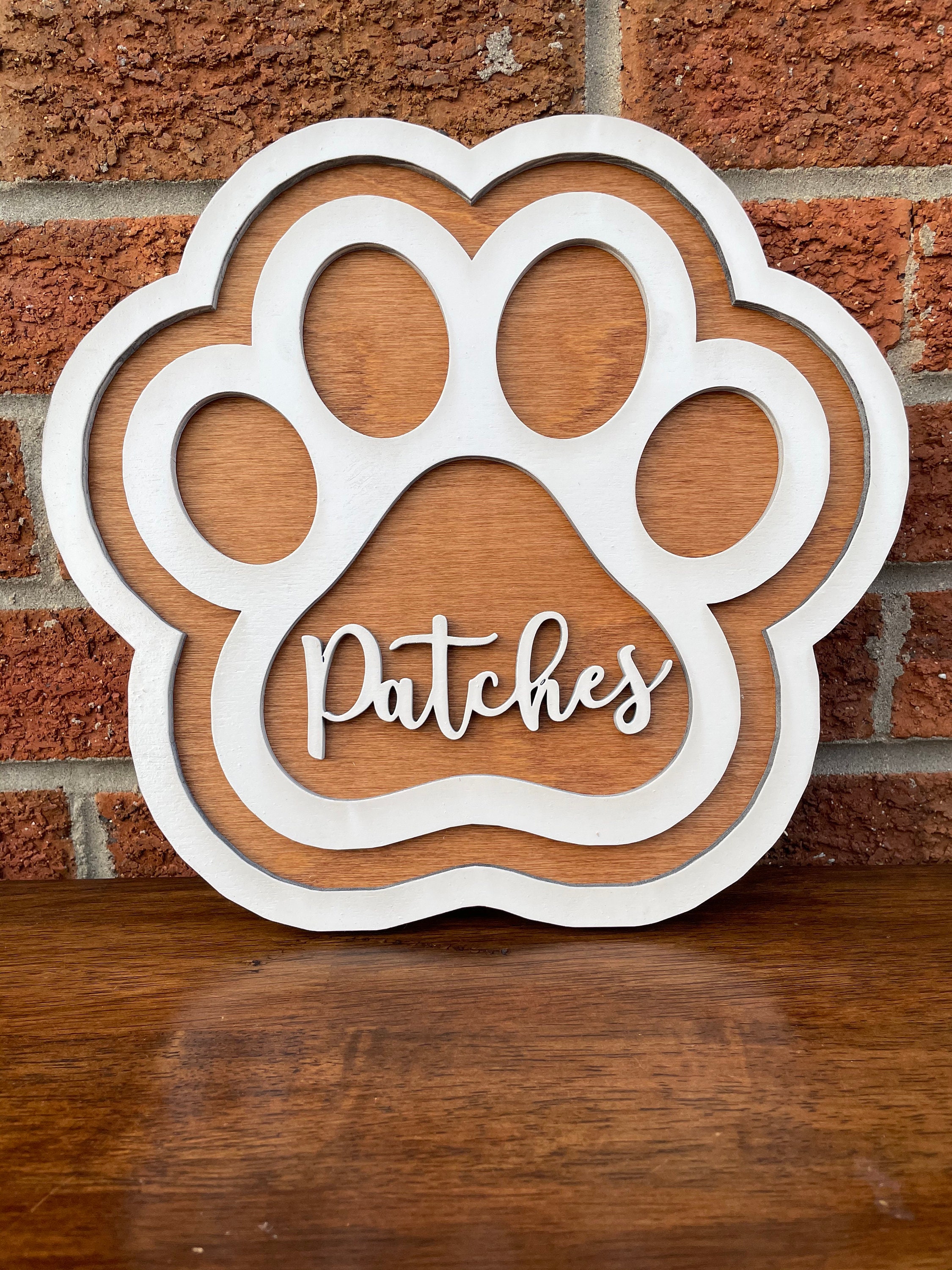 Dog paw print sign Custom Pet Sign Dog Lover Gift - Etsy