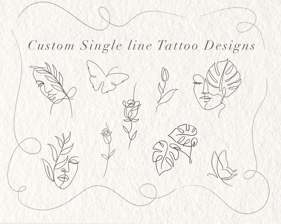 Custom Digital Single Line Tattoo Designs - Etsy