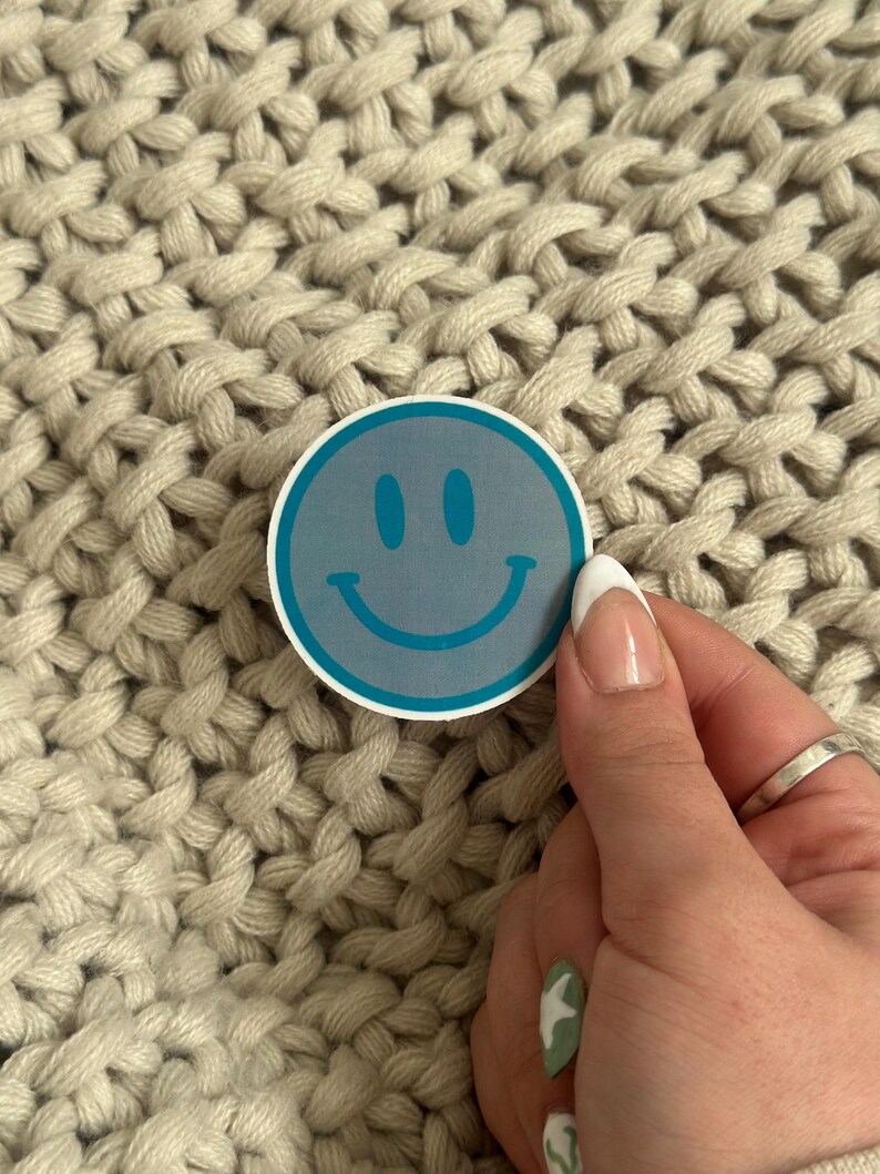 Muted Color Smiley Face Sticker - Etsy