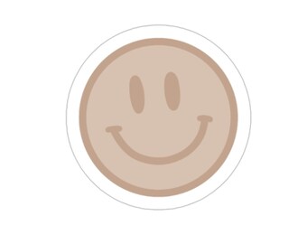 Neutral Smiley Face Sticker - Etsy