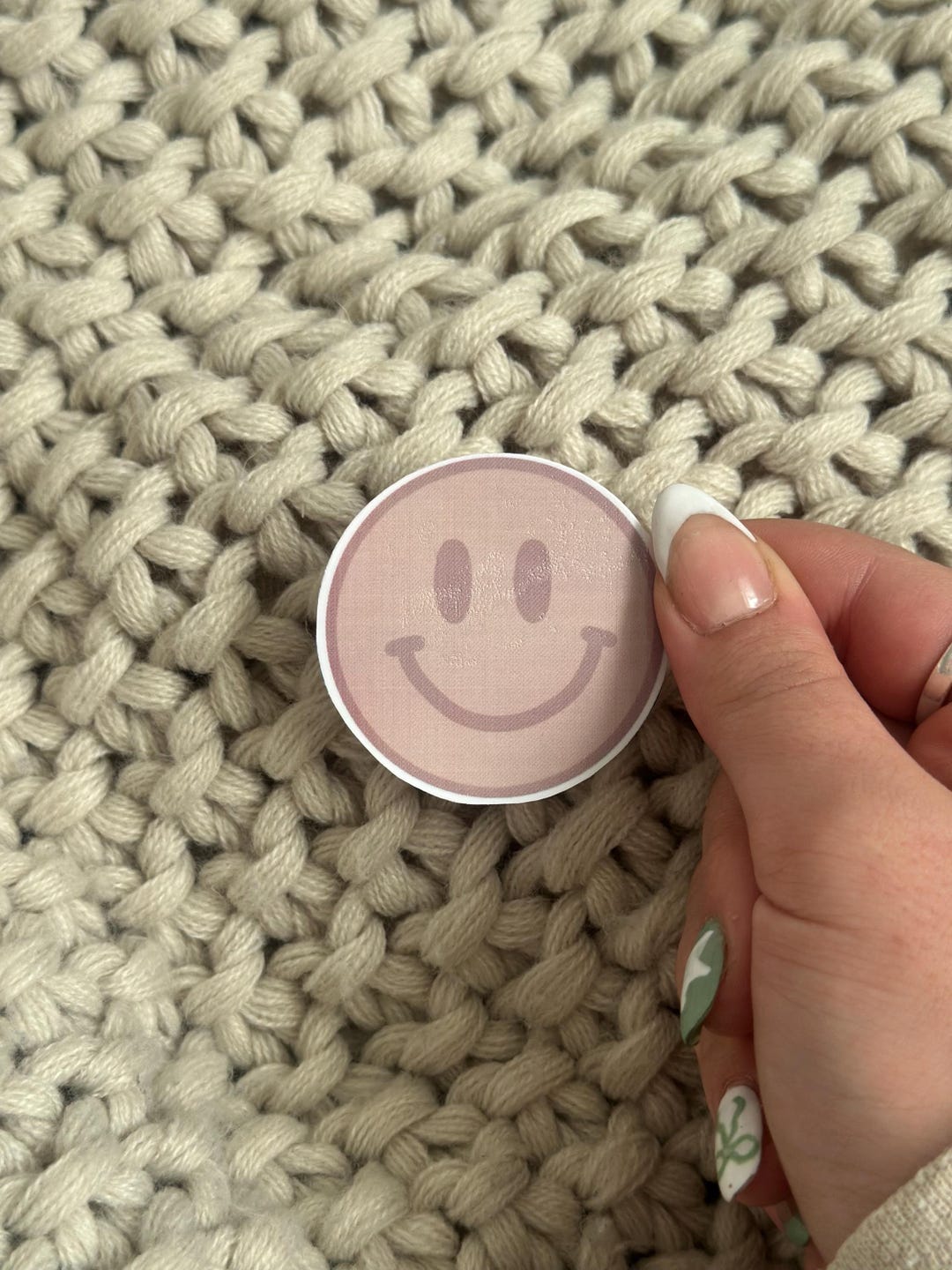 Neutral Smiley Face Sticker - Etsy