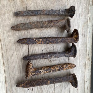 Rusty Vintage Railroad Spike Nails. Handmade, Hand-forged, Steel Nails ...