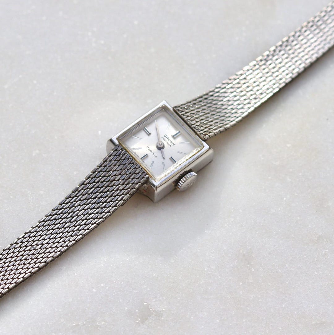 Gruen Precision 17 Jewel Mechanical Manual Wind, Swiss Made Stainless ...