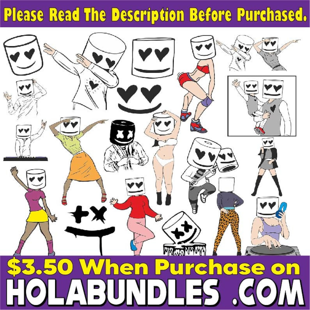Dj Marshmello Bundle Svg, Marshmallow Svg, Dj Marshmallow Svg, Cricut ...
