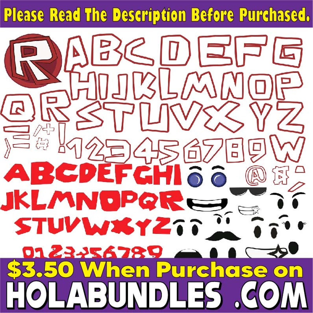 Roblox SVG Roblox Alphabet PNG Roblox TTF Digital Download Layered ...