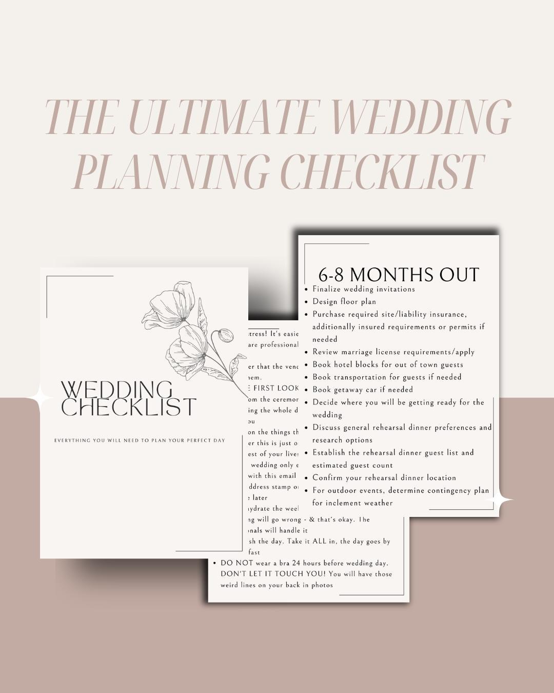 Ultimate Wedding Checklist Printable | Digital Wedding Planner ...