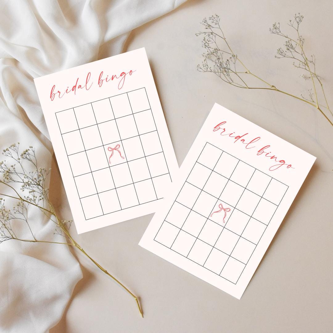 Customizable Bridal Shower Bingo Game | Printable Bingo Cards ...